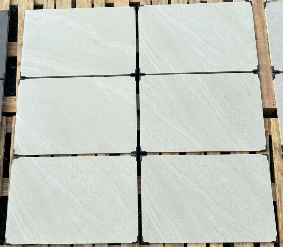 Crossover White Porcelain Paving Slabs 900x600x20 mm